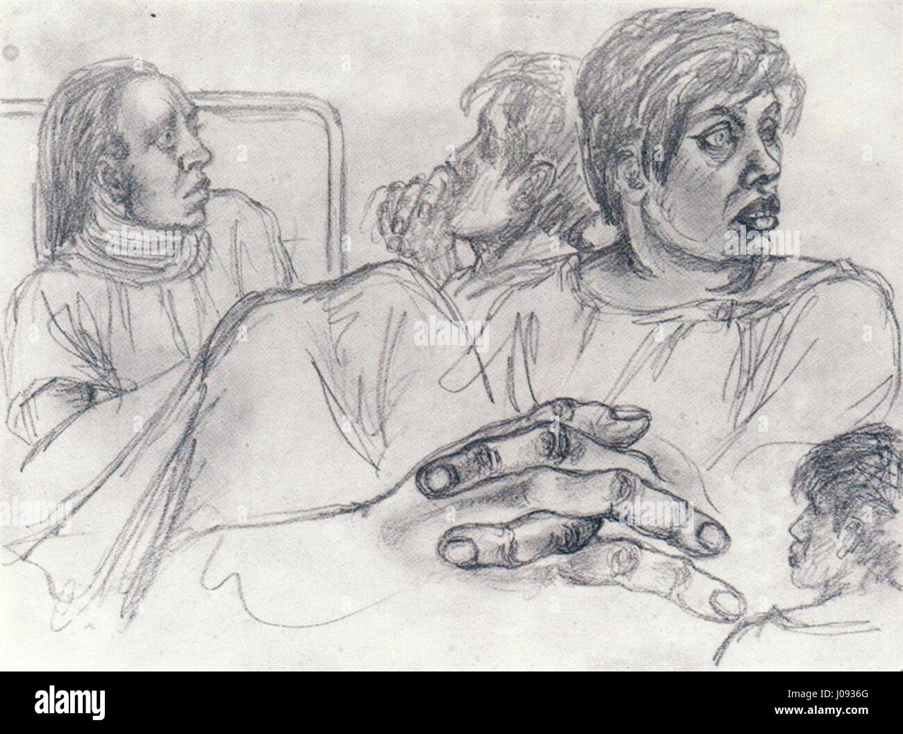 This artwork presents 15 half-length portraits of women, showcasing a ...