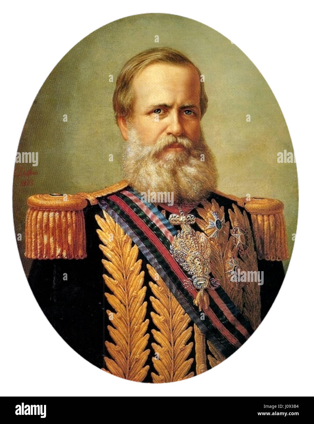 A 1875 portrait of Emperor Dom Pedro II of Brazil by Delfim da Câmara ...