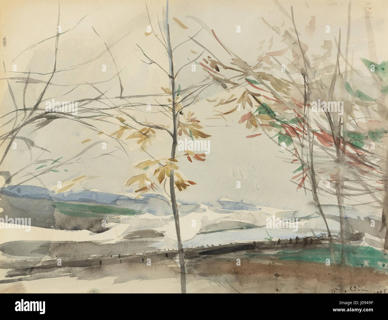 Giovanni Boldini's 'Autumn Landscape with Trees' captures the vibrant ...