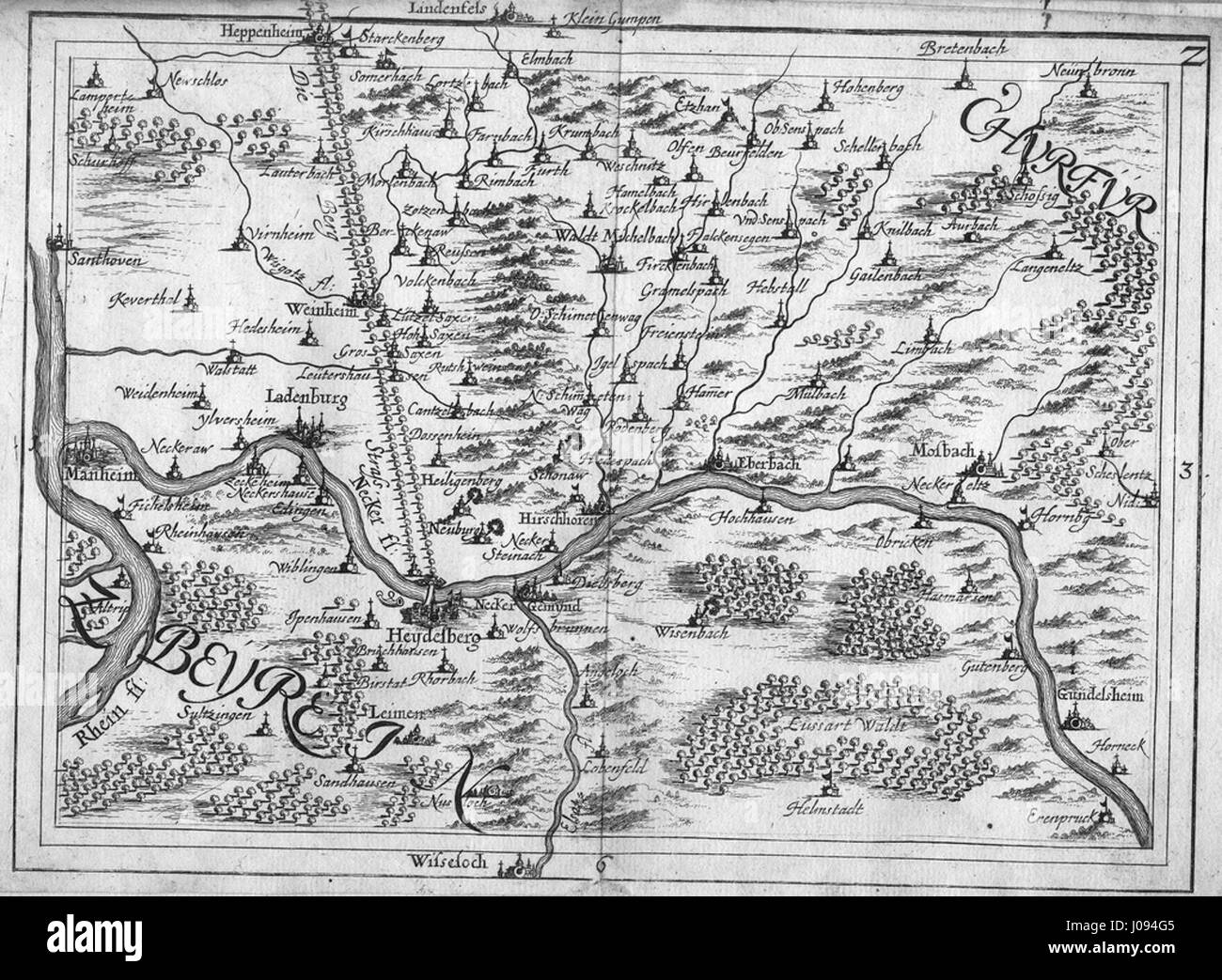 ‘Schwaben’ by Georg Bodenehr is a historical map illustration of the ...
