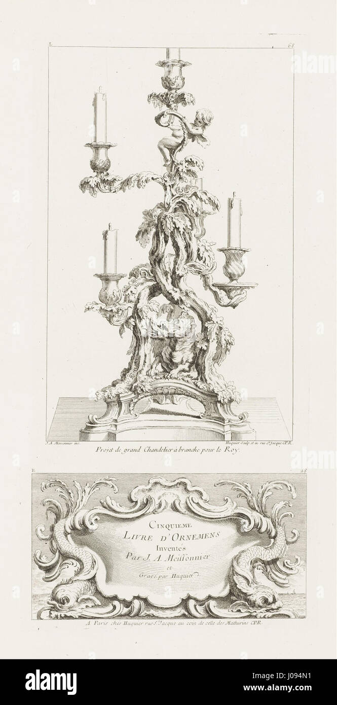 This design by Juste-Aurèle Meissonnier features a grand chandelier ...