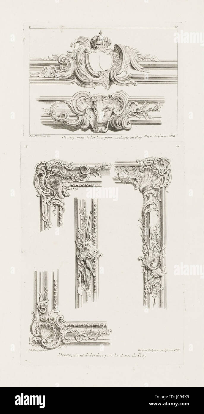 'Design of Two Border Details' by Juste-Aurèle Meissonnier showcases ...