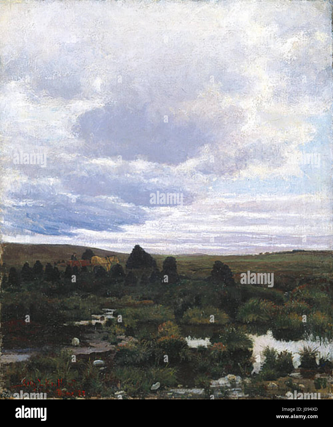 Kitty Lange Kielland’s 1882 painting 'Peat Bogs on Jæren' depicts the ...