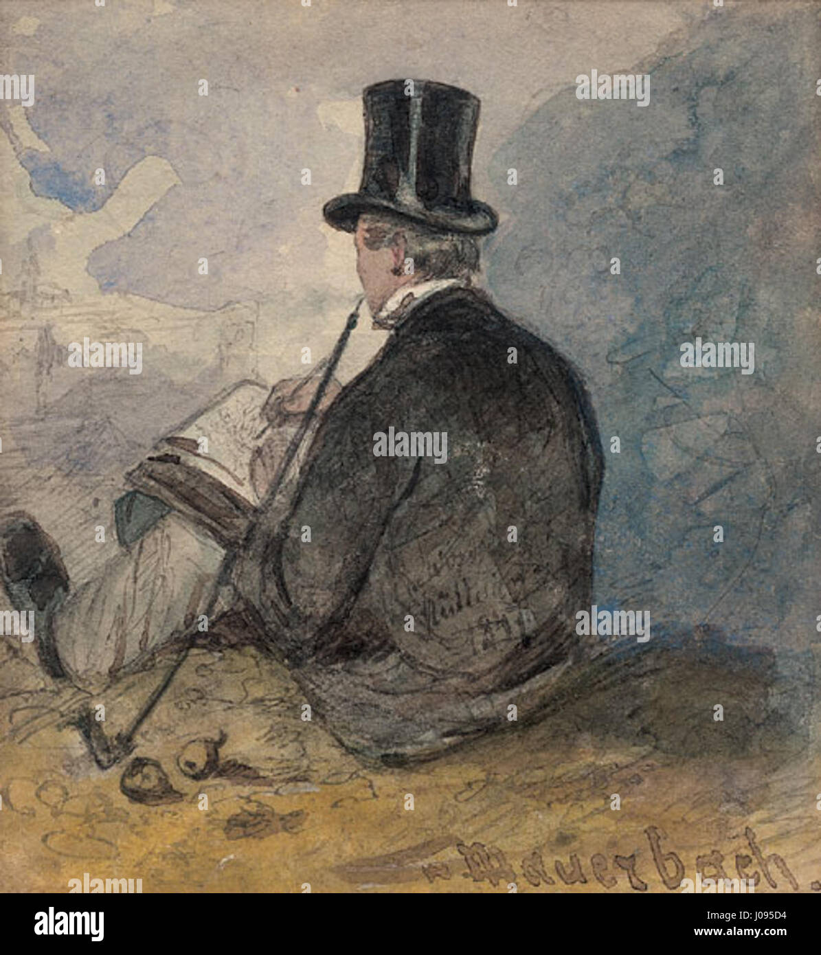 Joseph Müller’s 'Künstler mit Zylinder' is a portrait of an artist ...