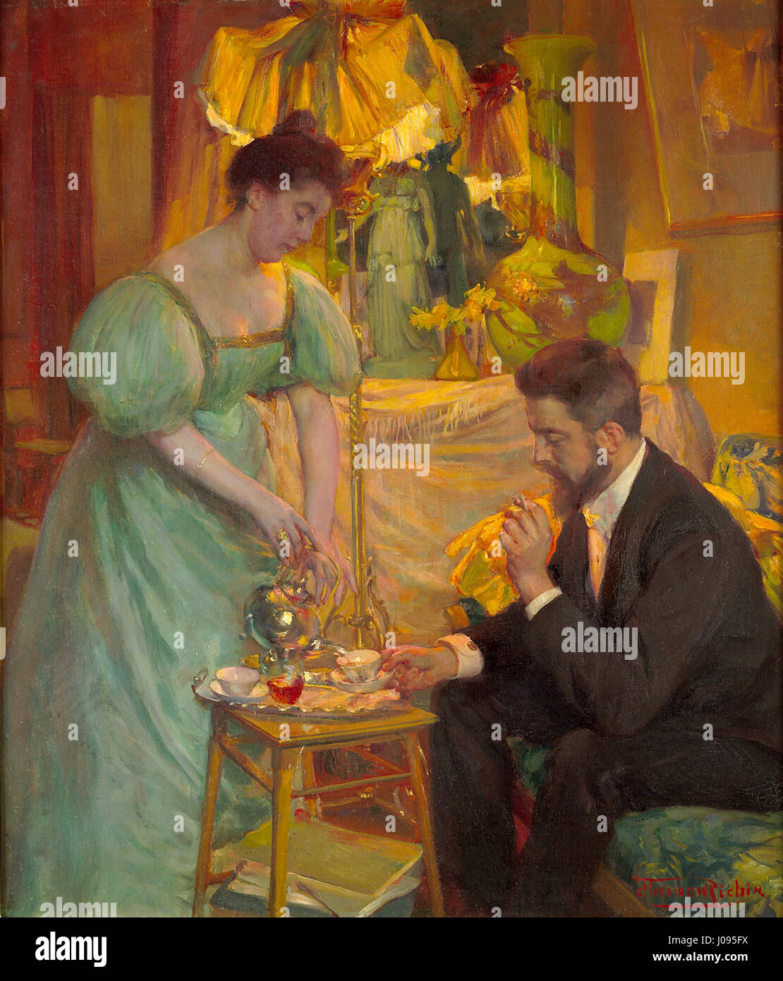 *Le thé* (The Tea) captures the cultural ritual of tea drinking in an ...