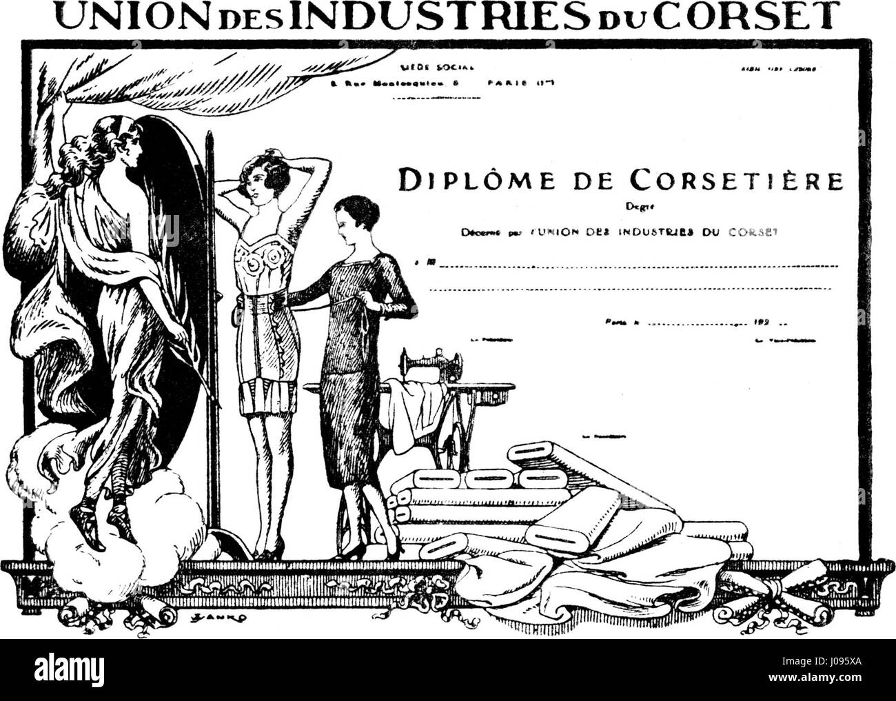 This artwork titled 'Le Métier De Corsetière' (The Corset Maker's ...