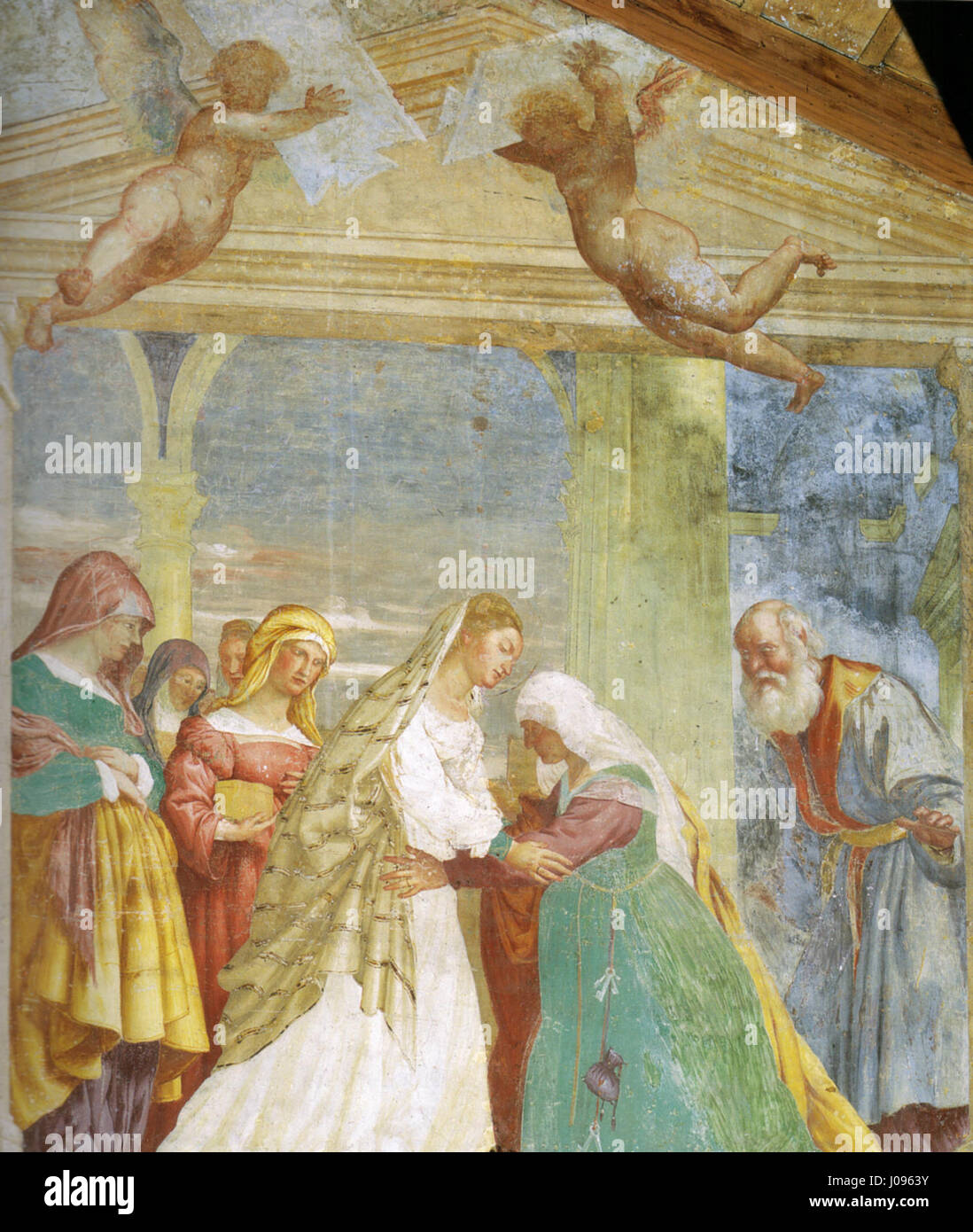'Natività di Maria' by Lotto is a Renaissance painting depicting the ...