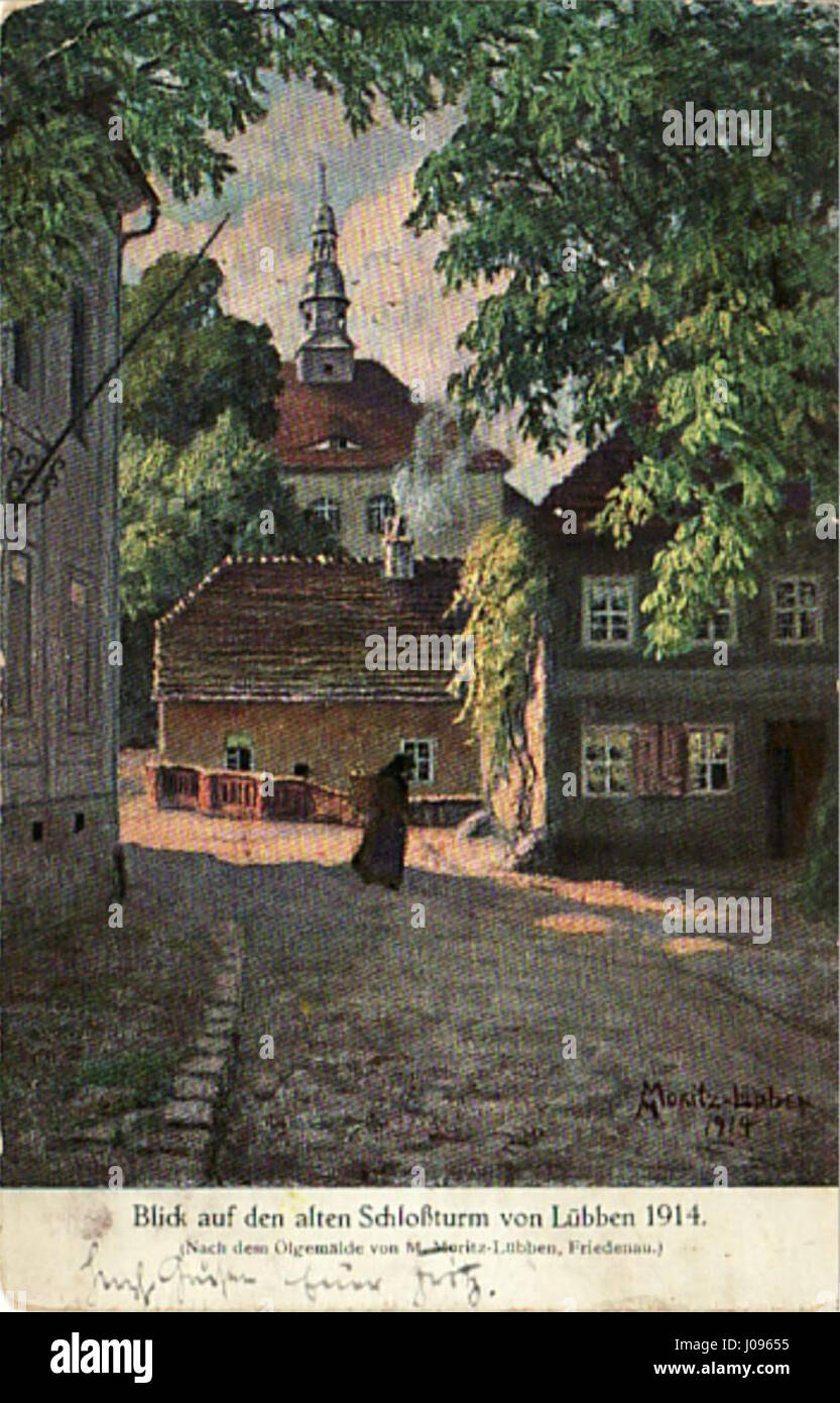 'Blick auf den alten Schlogturm von Lübben' (1914) by Marie Elisabeth ...