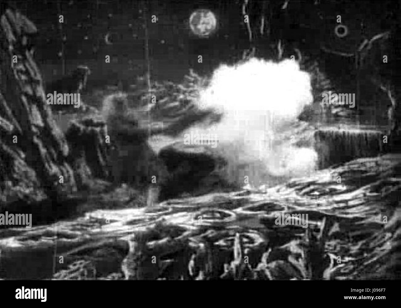 This is a scene from the 1902 silent film A Trip to the Moon (Voyage ...