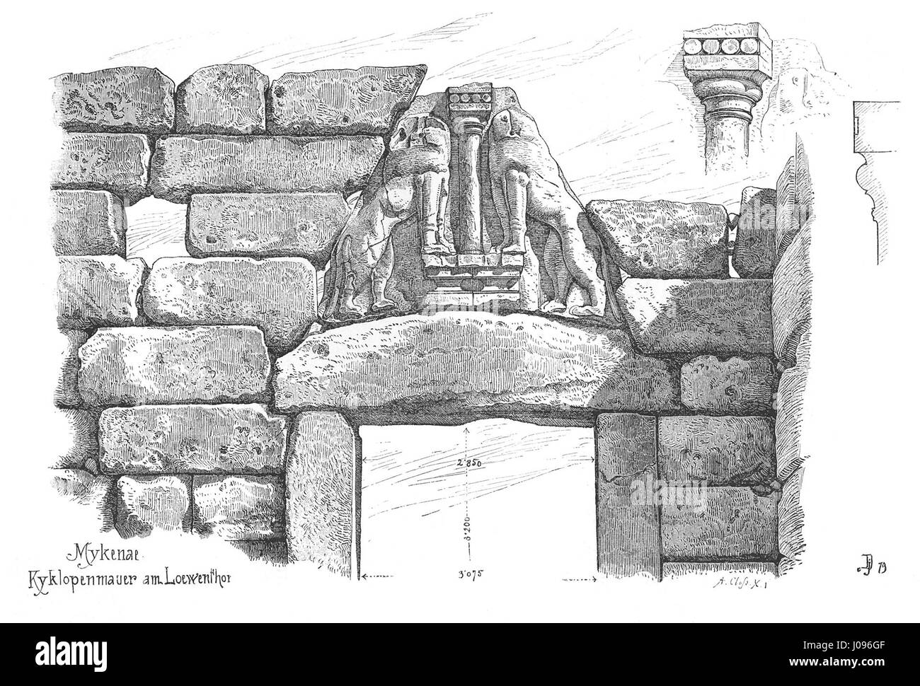 This 1881 photograph of the Lion Gate at Mycenae in Greece captures the ...