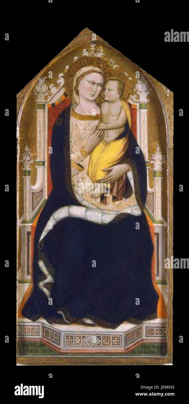 *Virgin and Child Enthroned* by Niccolò di Pietro Gerini is a 14th-century Italian painting ...
