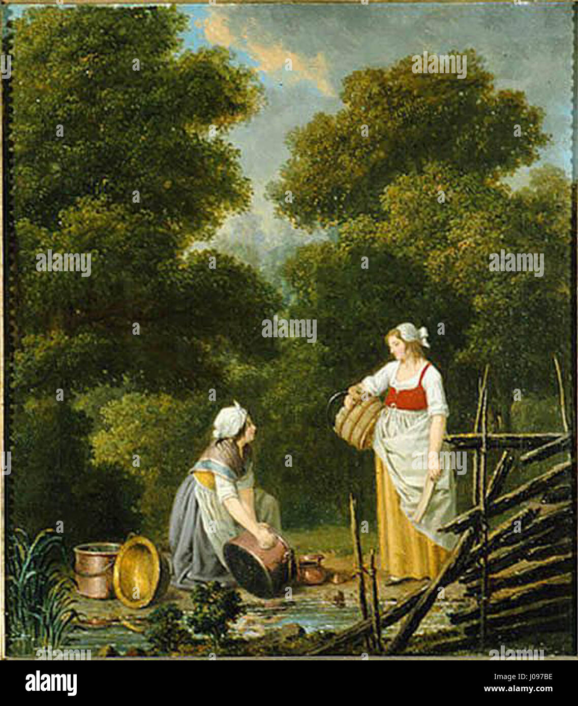 Women washing clothes in a stream hi-res stock photography and images ...
