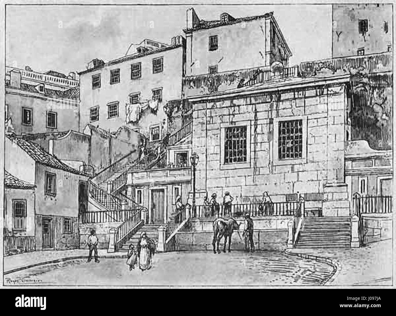 Roque Gameiro’s watercolor 'Chafariz da Alegria' depicts a historic ...