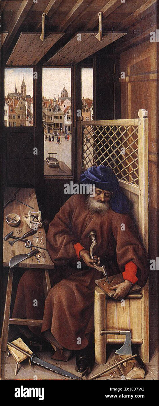 Robert Campin's 'Mérode Altarpiece' right wing features the ...