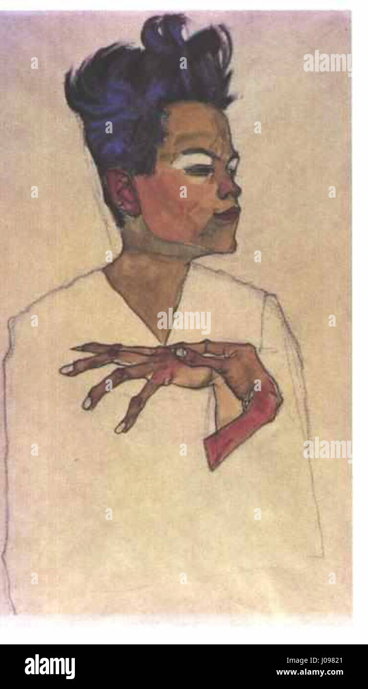 Egon Schiele’s 'Selbstbildnis mit Händen vor der Brust' (Self-Portrait ...