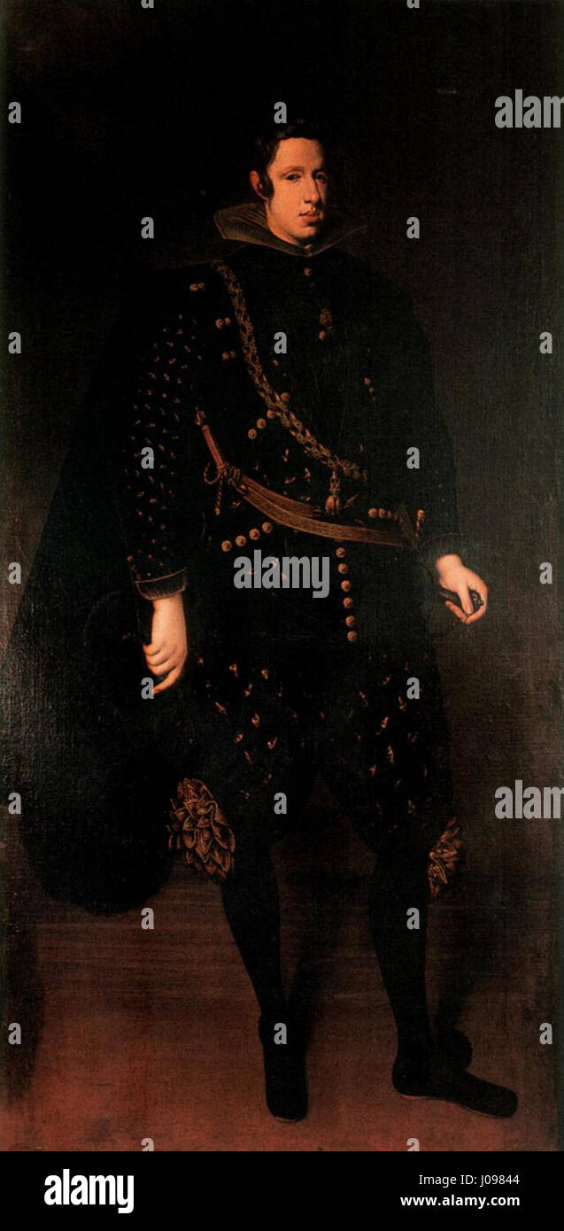 This portrait, attributed to the studio of Diego Velázquez, depicts ...