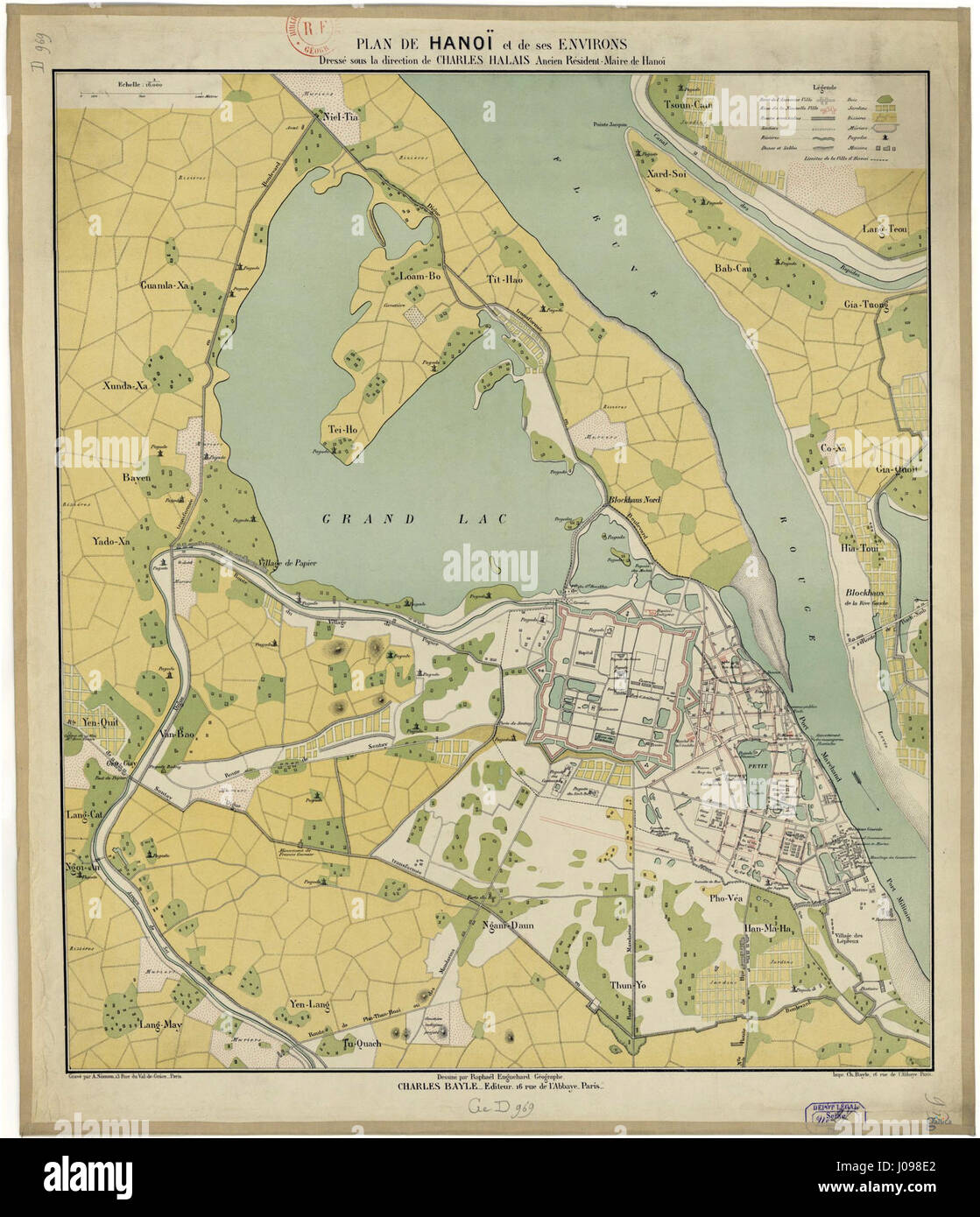 This 1891 map titled 'Plan de Hanoï et de ses environs' provides a ...
