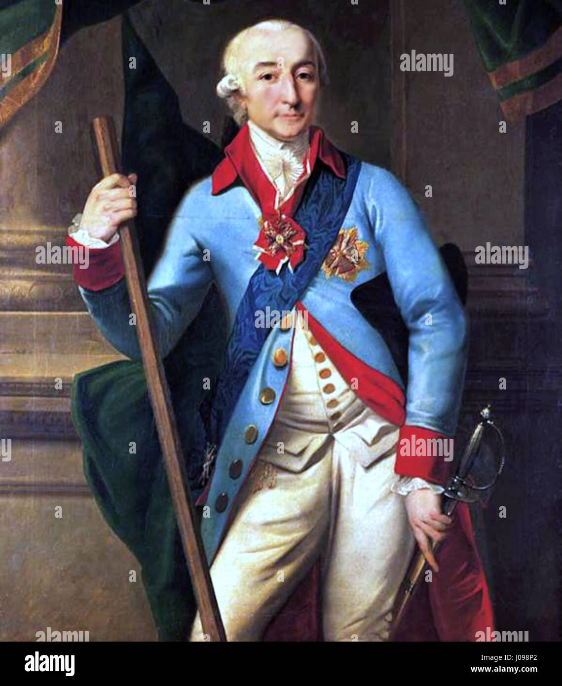 This portrait by artist Peszka depicts Stanislaw Malachowski, a ...