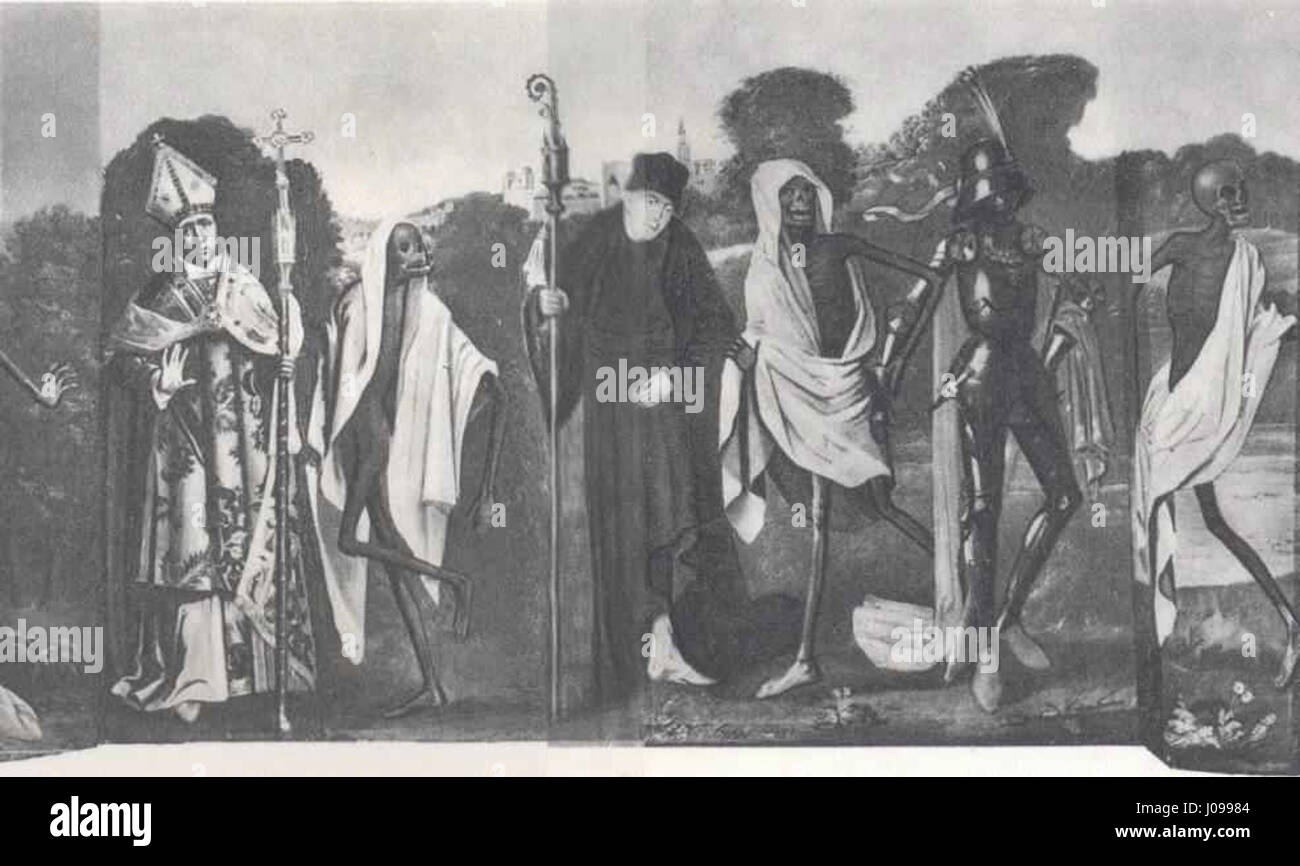 The 'Totentanz' (Dance of Death) from Lübeck is a medieval depiction of ...