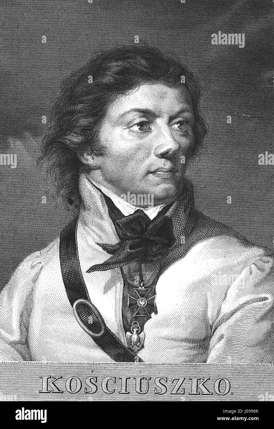 A portrait of Tadeusz Kościuszko, a Polish-Lithuanian military engineer ...