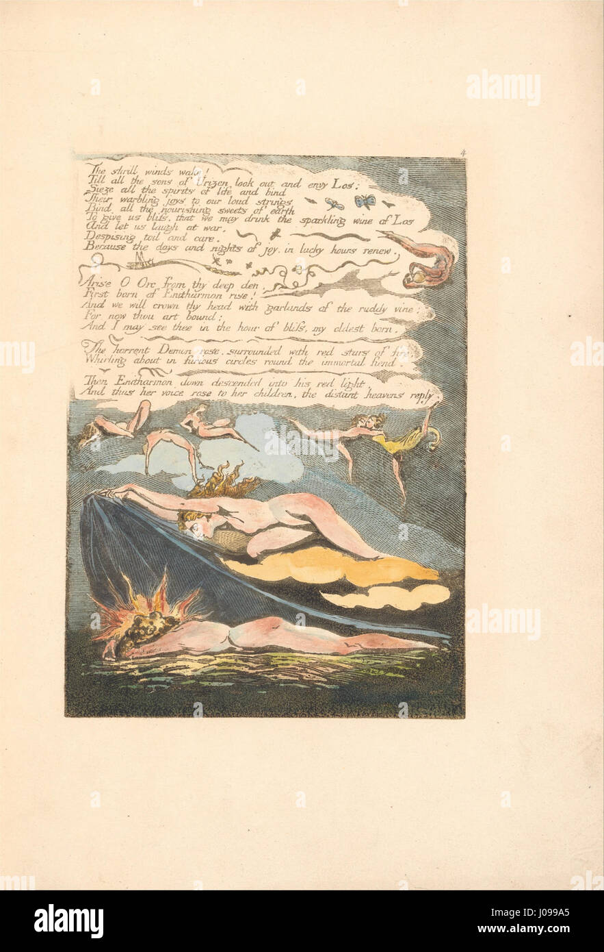 William Blake’s ‘Europe. A Prophecy, Plate 6’ portrays a dramatic scene ...