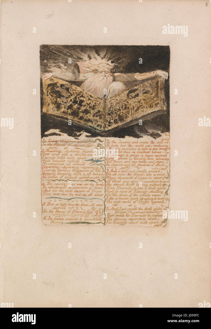 William Blake’s 'The First Book of Urizen,' Plate 8, portrays an iconic ...