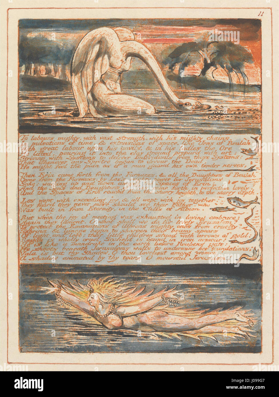 William Blake's 'Jerusalem, Plate 11' is a highly detailed engraving ...