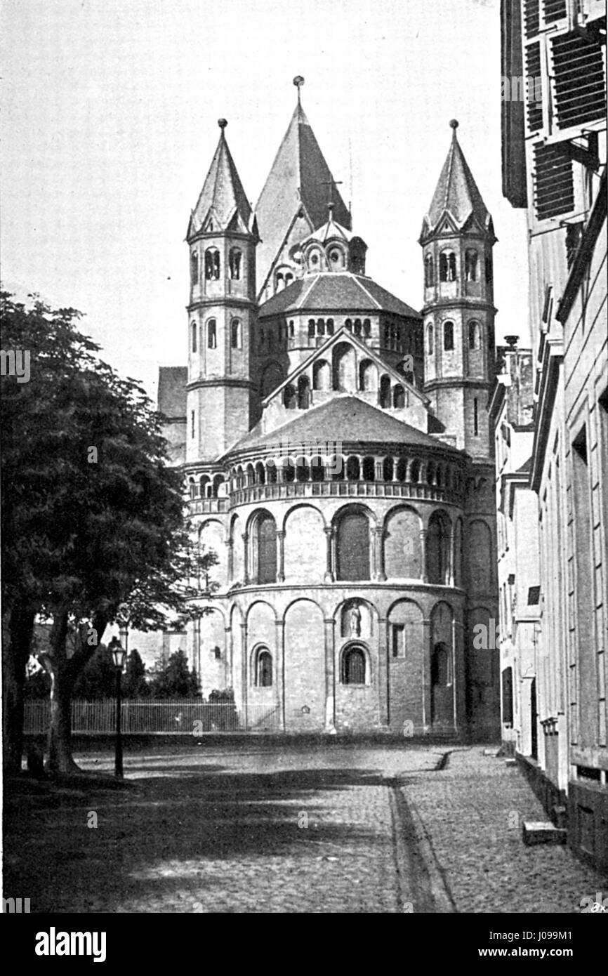 The exterior view of the choir at St. Aposteln Church in Cologne ...