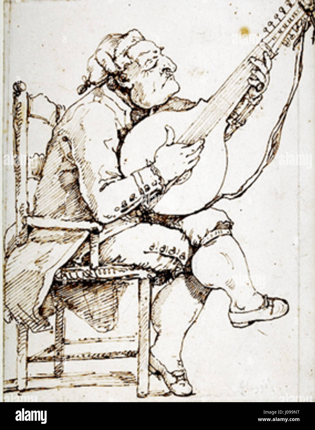 'Tañedor de l ud' depicts a musician playing traditional music ...