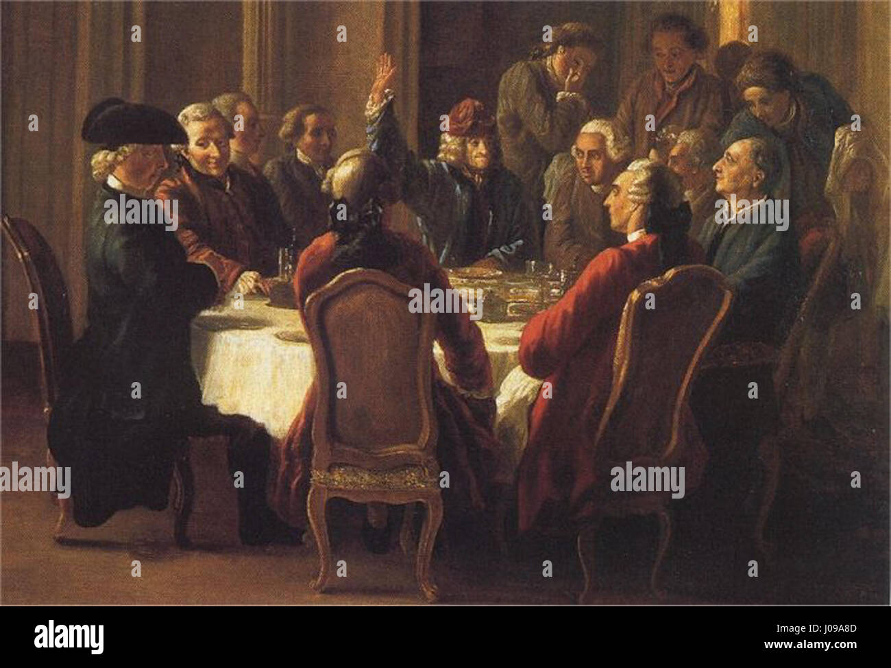 Un dîner de philosophes.Jean Huber Stock Photo - Alamy