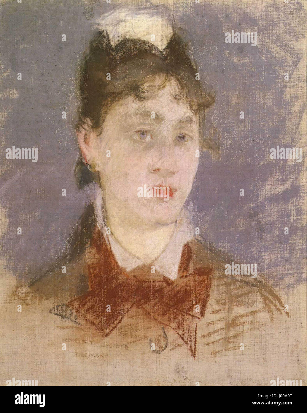 ‘Jeune fille au col cassé, de face’ by Édouard Manet is a portrait of a ...
