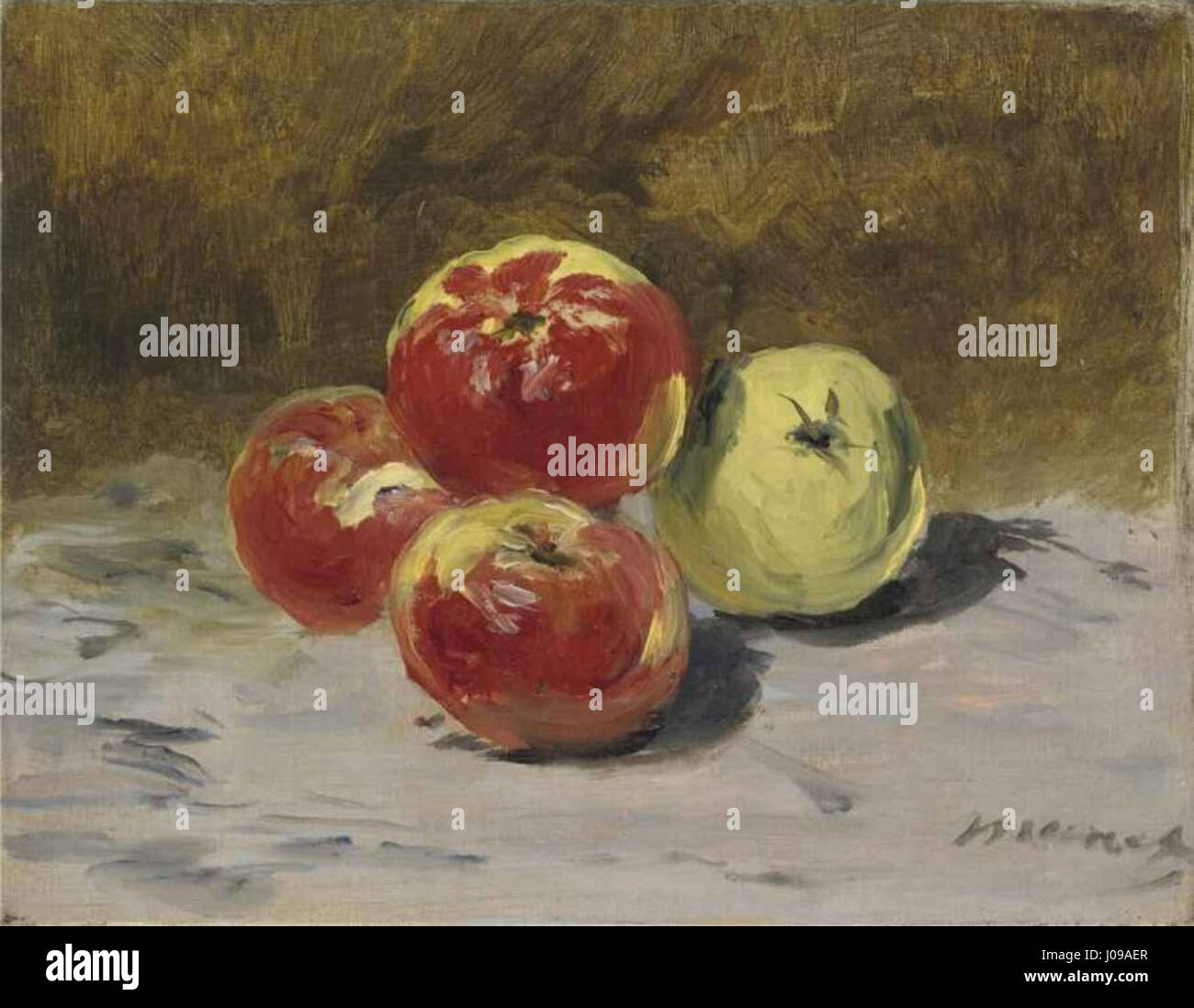 ‘Quatre pommes’ (Four Apples) by Édouard Manet is a still life painting ...