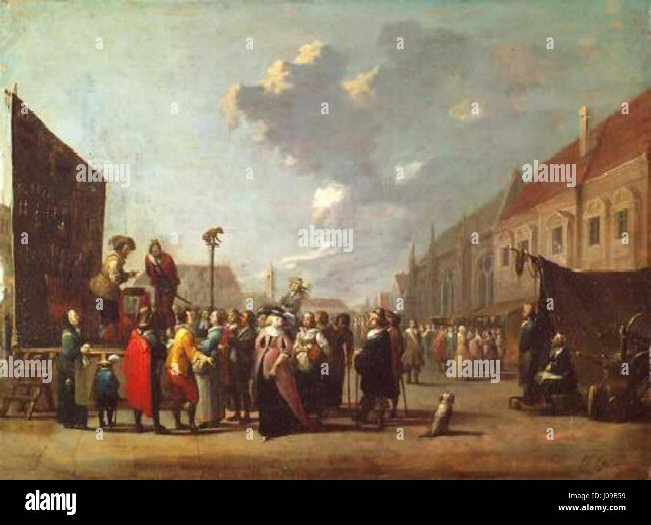 A traditional German stage featuring the character Hanswurst, a comedic ...