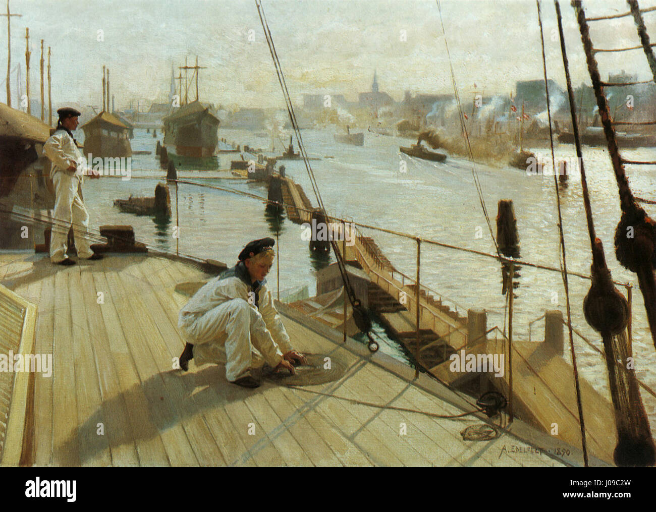 Albert Edelfelt’s 'Köpenhaminan Ankkuripaikalta II' portrays a tranquil ...