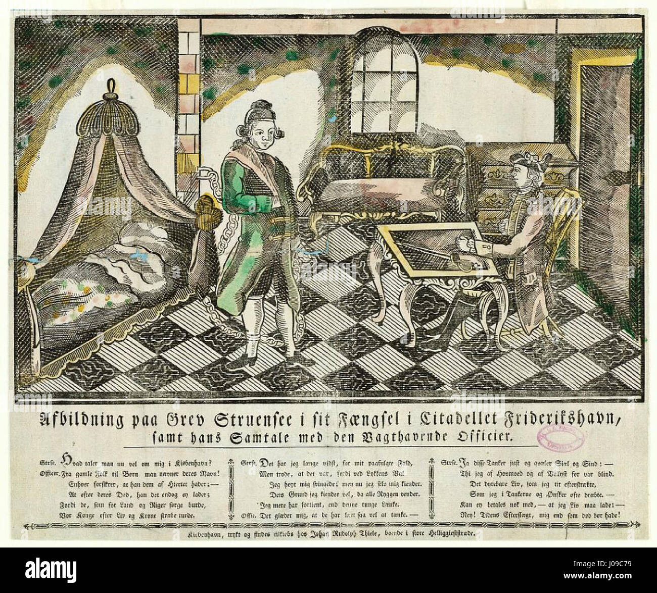 This artwork depicts Count Struensee in his prison cell. Count Johann ...