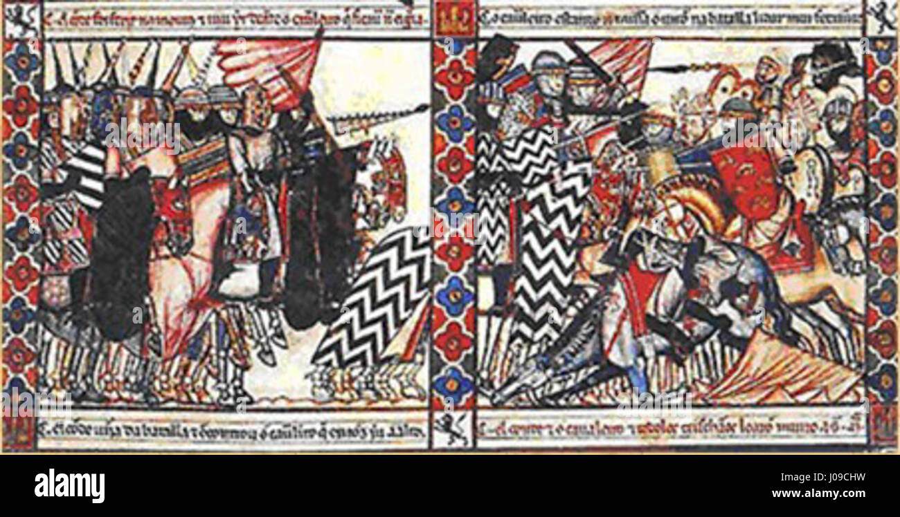 The 'Batalla Cantigas de Santa María' depicts a medieval battle scene ...