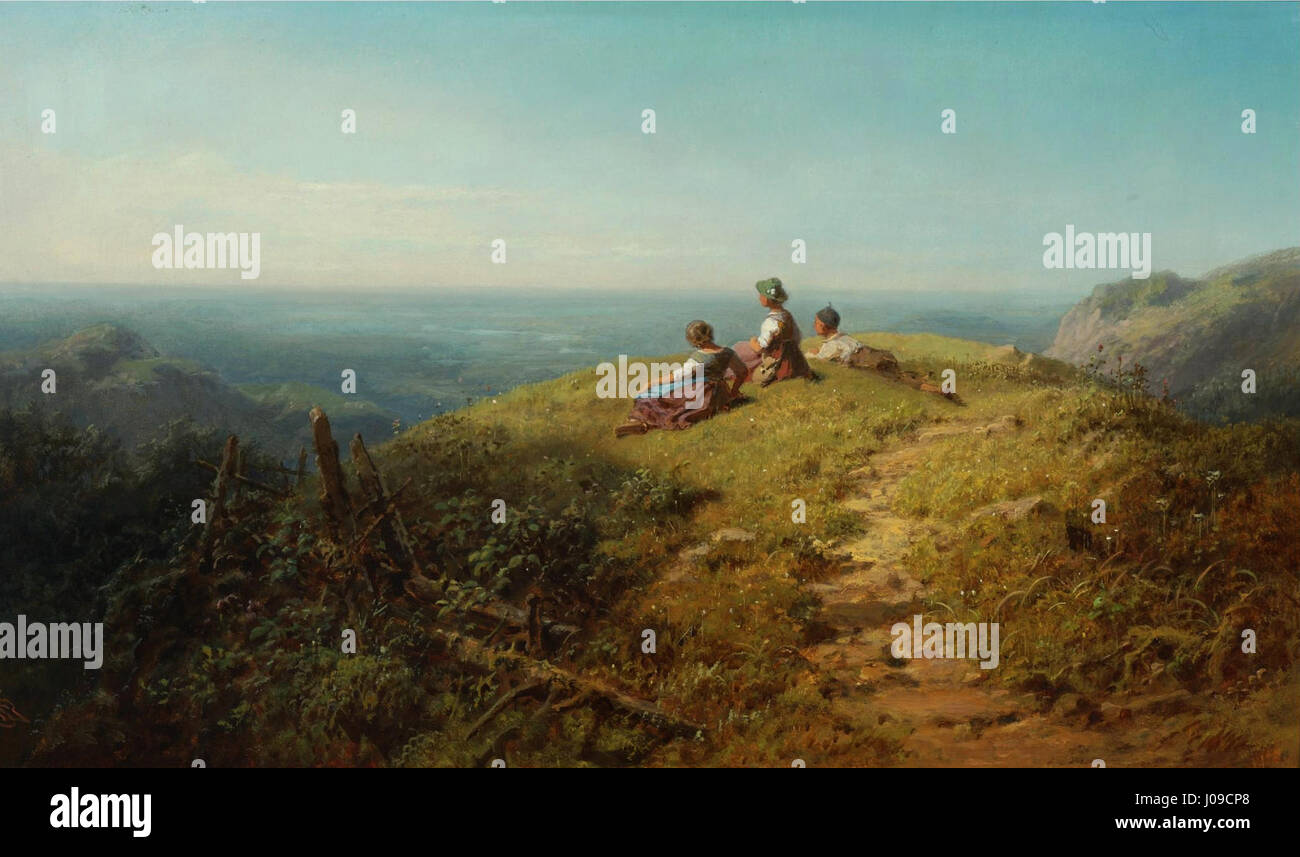 Carl Spitzweg - Auf freier Höhe Stock Photo - Alamy