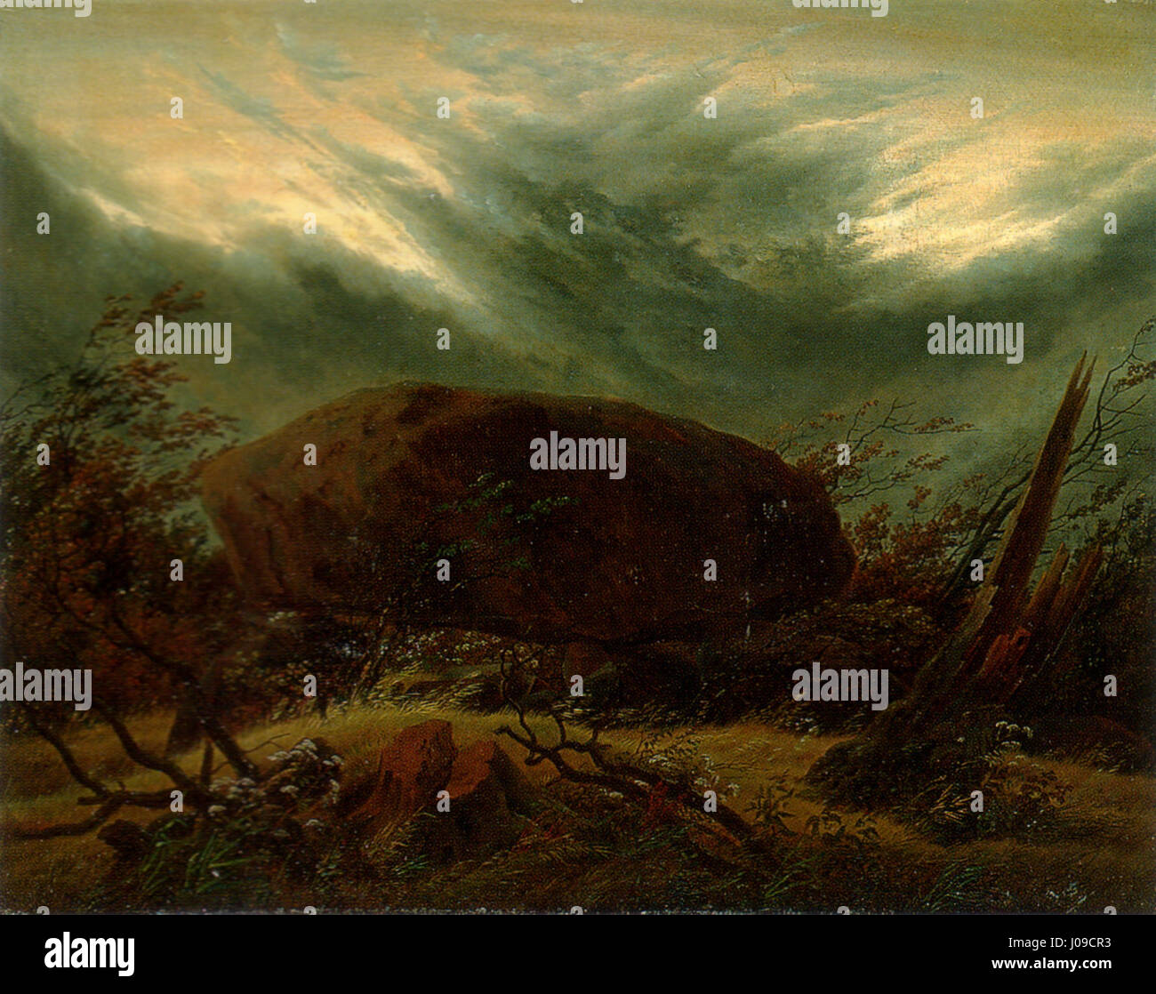 Caspar David Friedrich’s *Hünengrab im Herbst* (Dolmen in Autumn) from ...