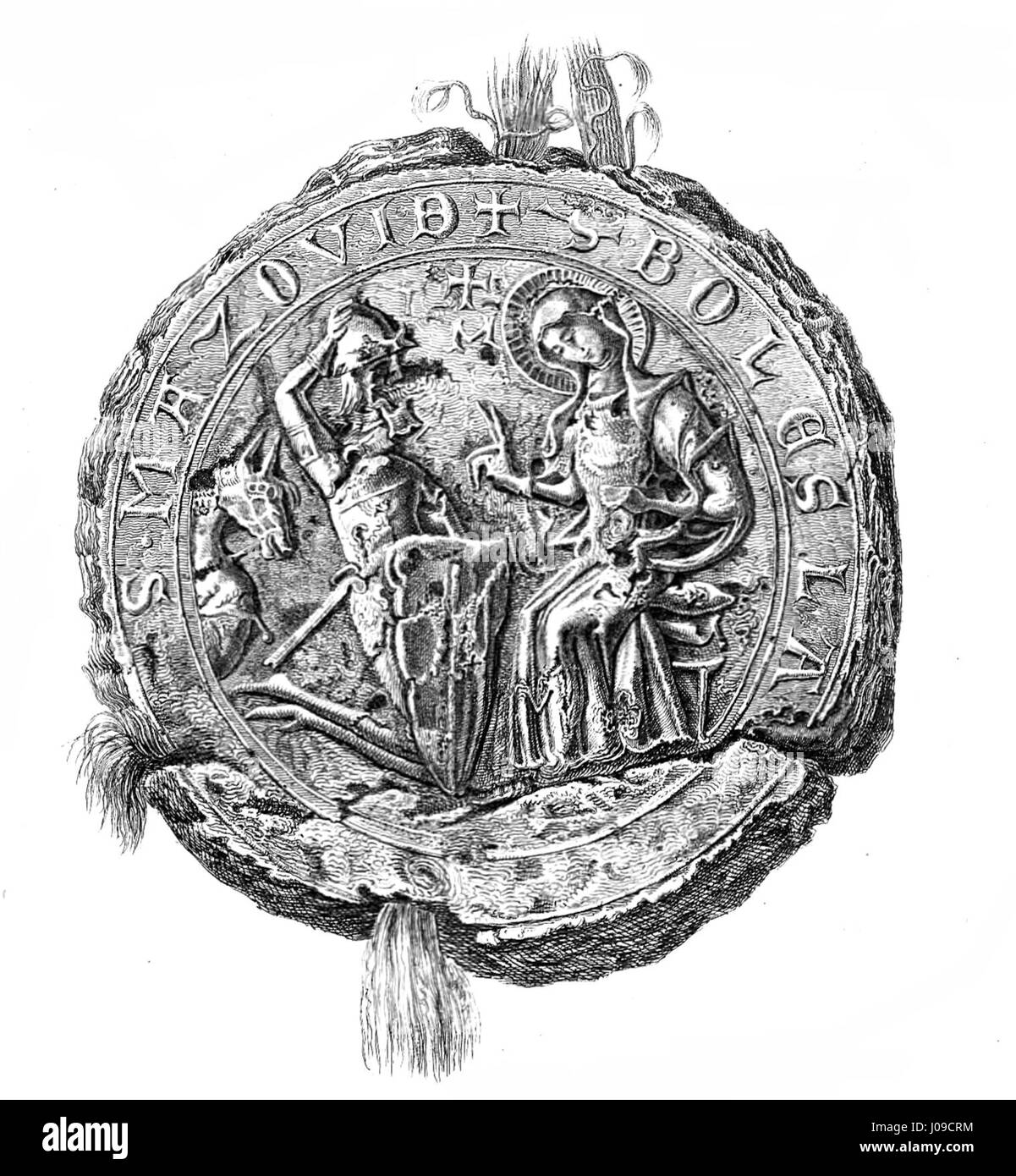 The seal of Bolesław II Mazowiecki, a 14th-century Polish prince ...
