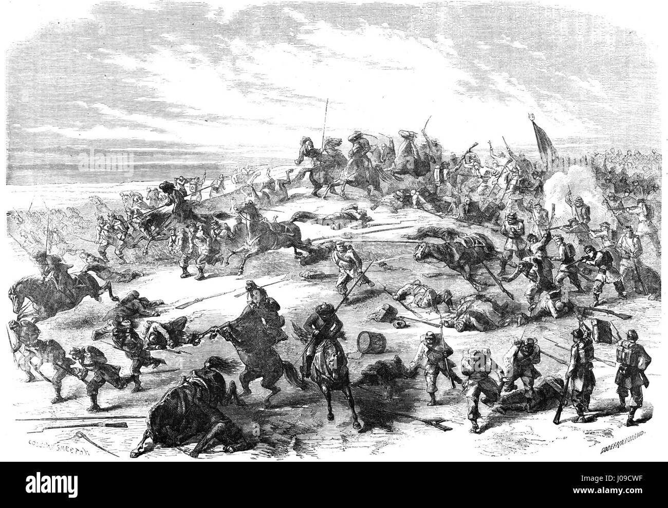 The 'Battle of Cvětiobroc (Sventybrastis) 1863' portrays a historical ...