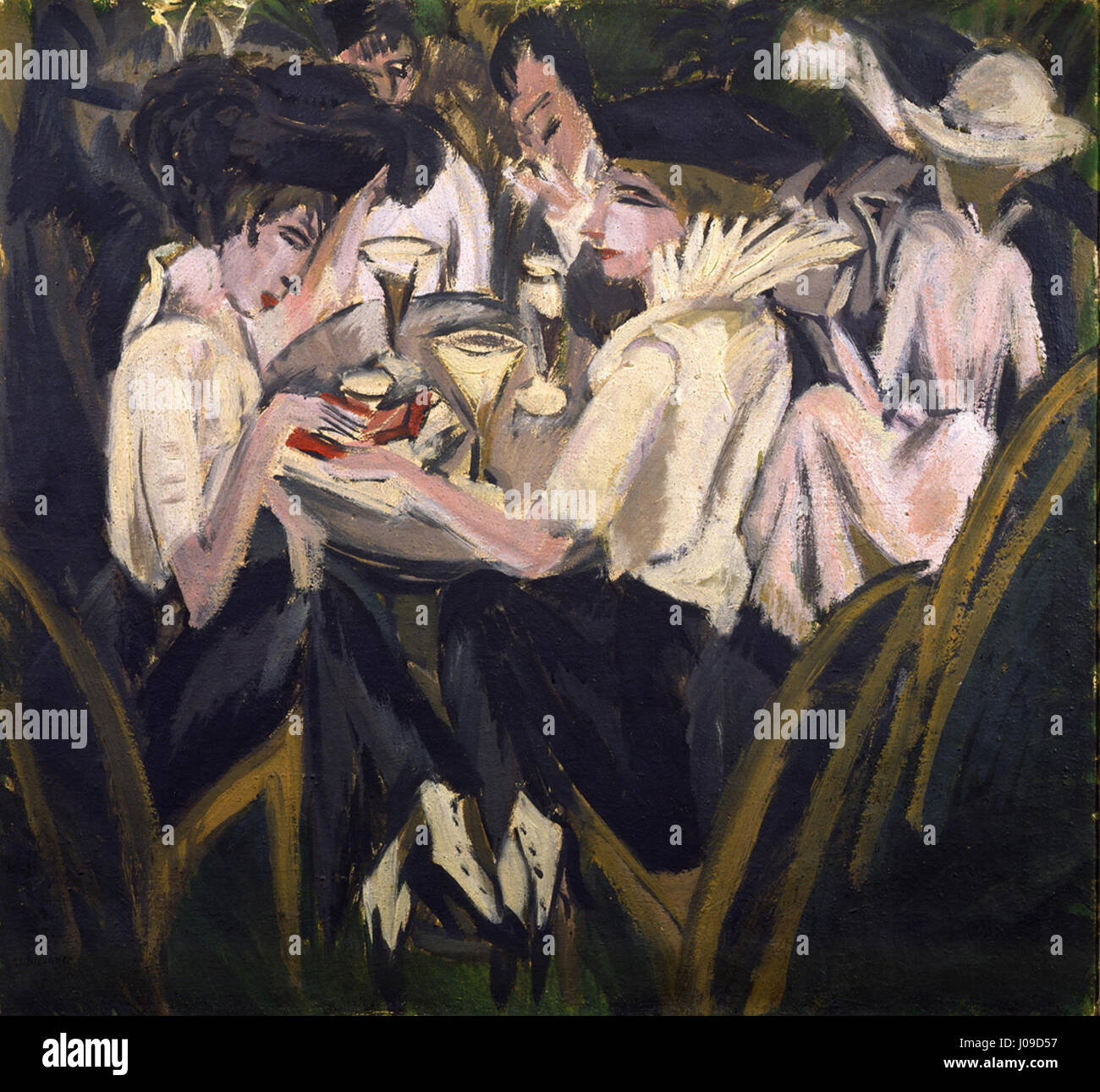 Ernst Ludwig Kirchner’s 1914 painting 'Im Cafégarten' reflects his ...