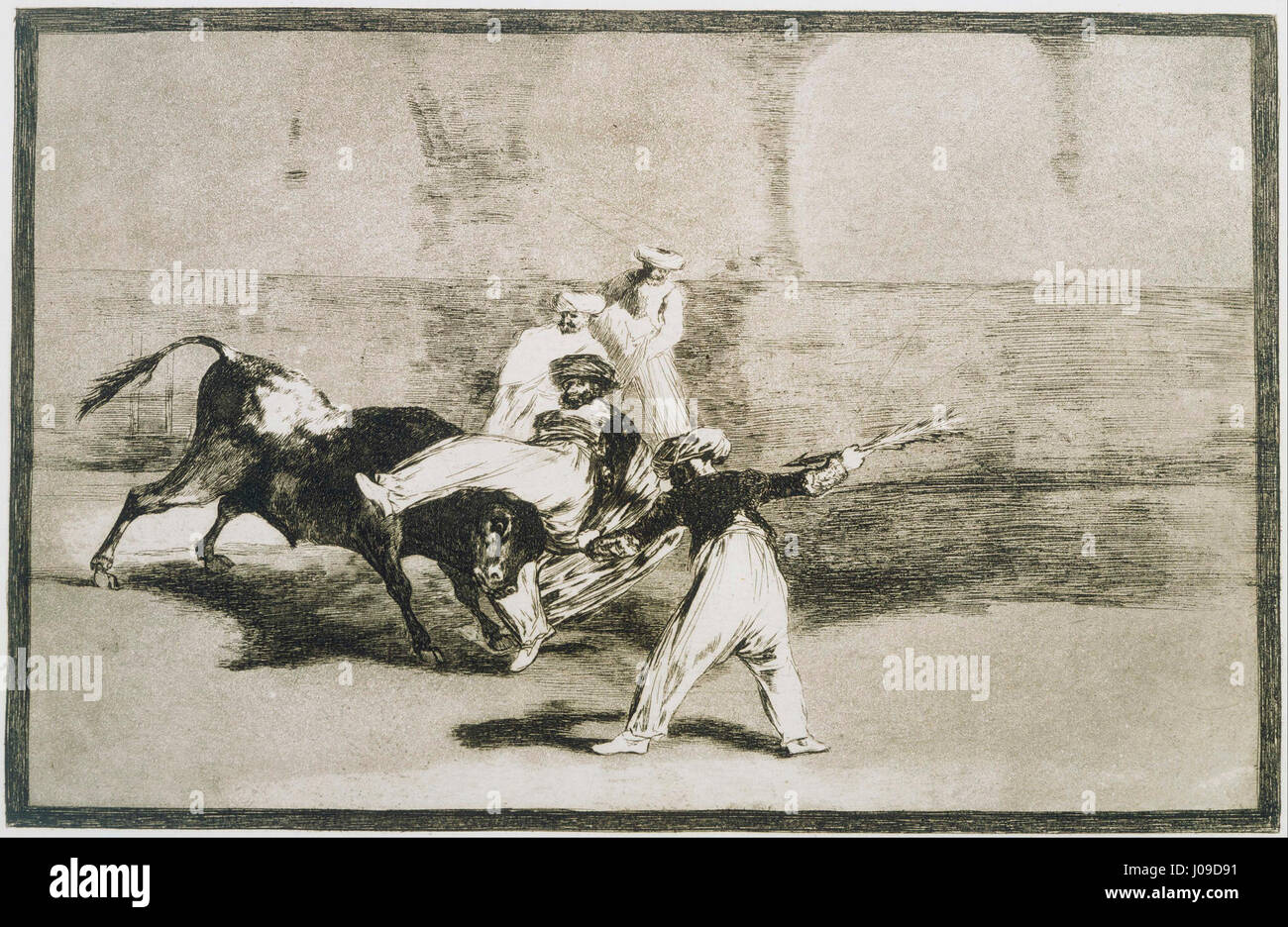 'A Moor Caught by the Bull' from Francisco Goya’s series 'La ...
