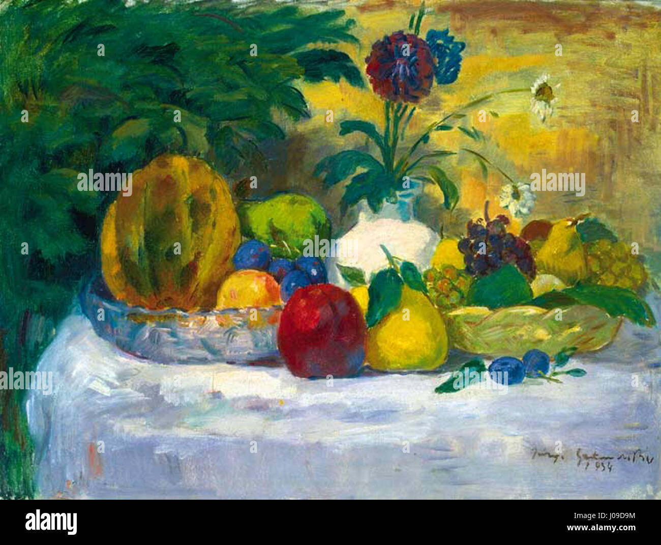'Still Life with Fruits' by Iványi, painted in 1934, highlights the ...