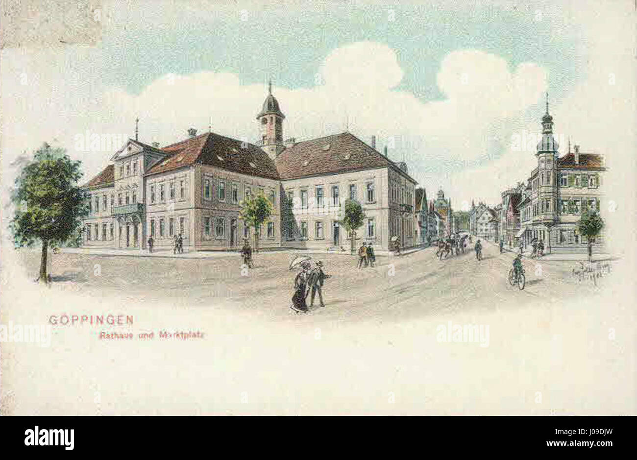 The Rathaus (Town Hall) and Marktplatz (Market Square) in Göppingen are ...