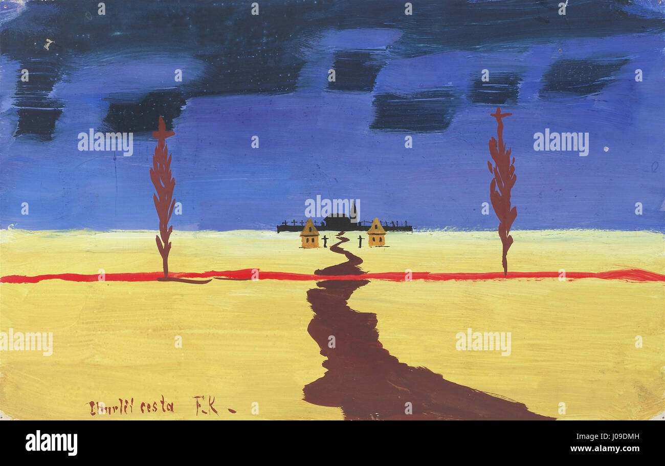 Frantisek Kaván's painting 'Umrlc¡ cesta' (The Road of Death) portrays ...