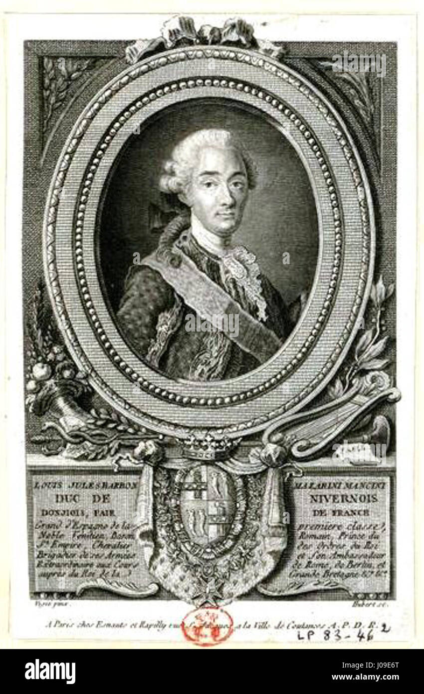 This portrait of Louis-Jules Mancini-Mazarini, created by Esnauts ...