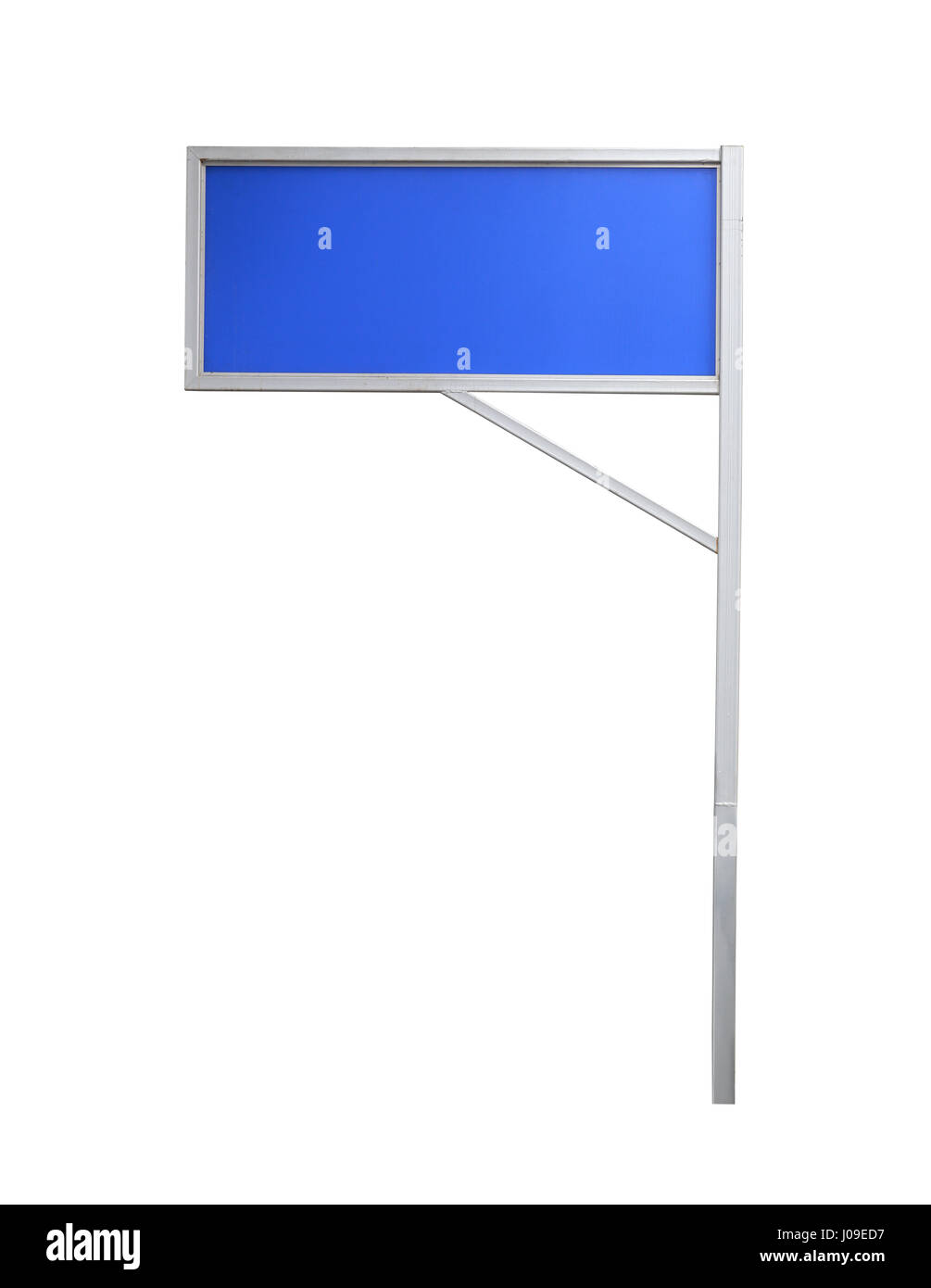 blue advertising board isolated on white background and have clipping ...