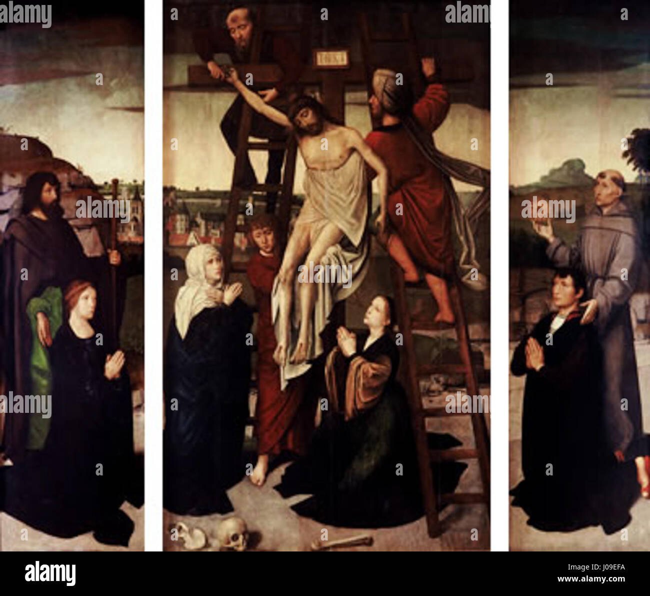 Gérard David’s Triptych of the Descent from the Cross depicts the ...