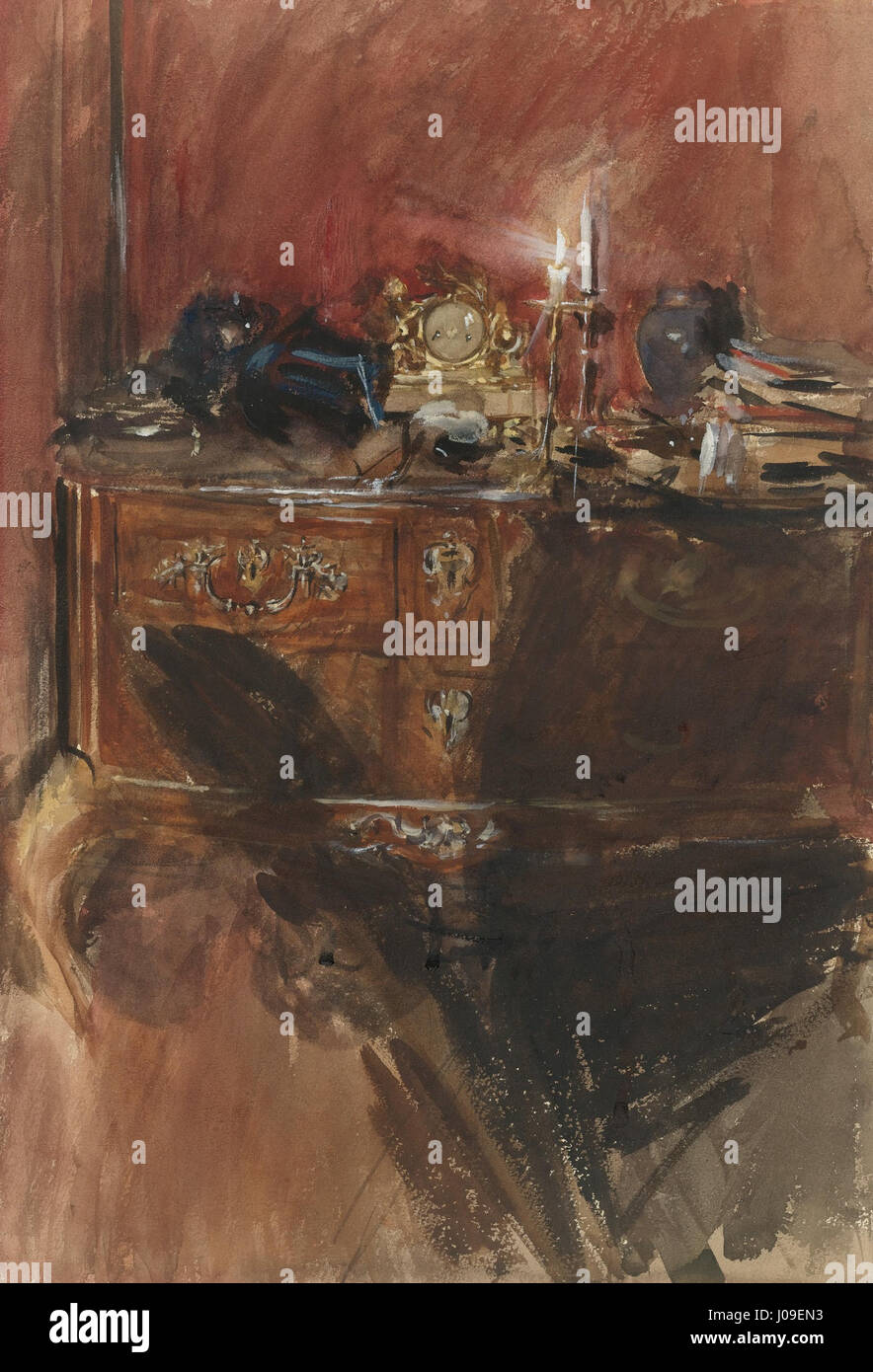 Giovanni Boldini’s *View of an Interior with Louis XV Commode* presents ...