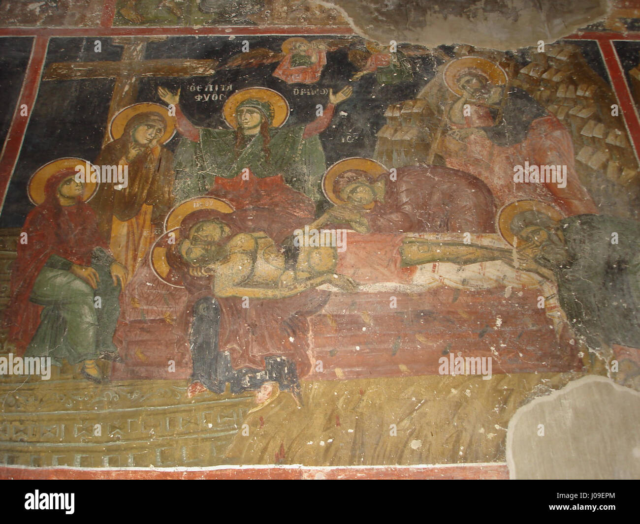 These frescos from St. Nicholas of Varos depict scenes of religious ...